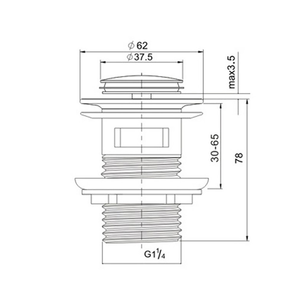 Matt White Ceramic Pop Up Waste 32mm With Overflow - YT GROUP